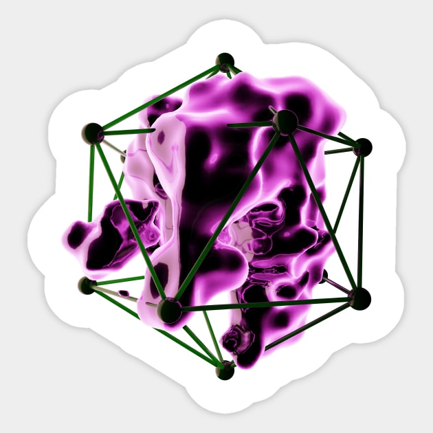 3D Abstract Design - Abstract Digital Art - Sticker | TeePublic